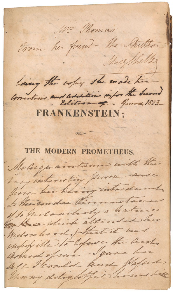 A Novel for Halloween: Mary Shelley’s annotated copy of Frankenstein ... A Novel for Halloween: Mary Shelley’s annotated copy of Frankenstein ...