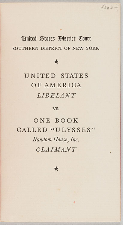 084. Judge Woolsey's Book Review | The Morgan Library & Museum