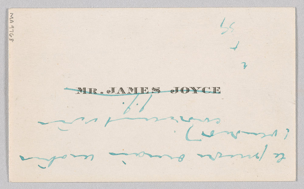 114. Joyce's Calling Card and Cane | The Morgan Library & Museum